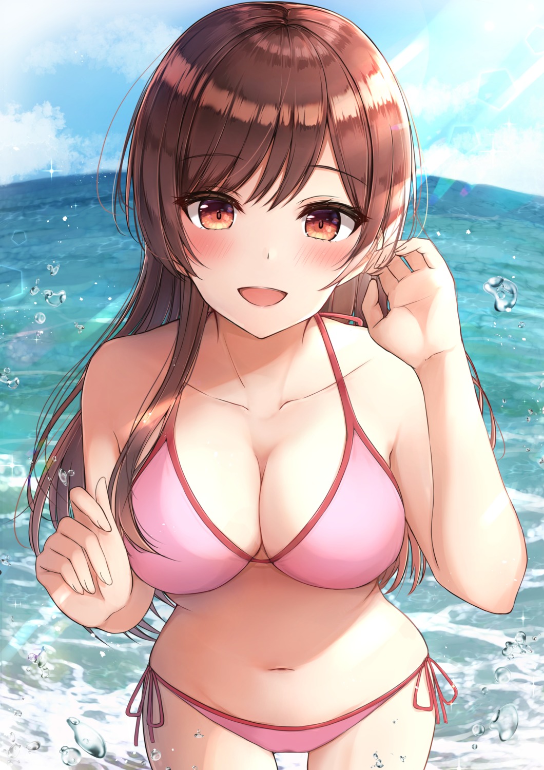 yukiunag1 kanojo okarishimasu mizuhara chizuru artist revision bikini cleavage swimsuits ...